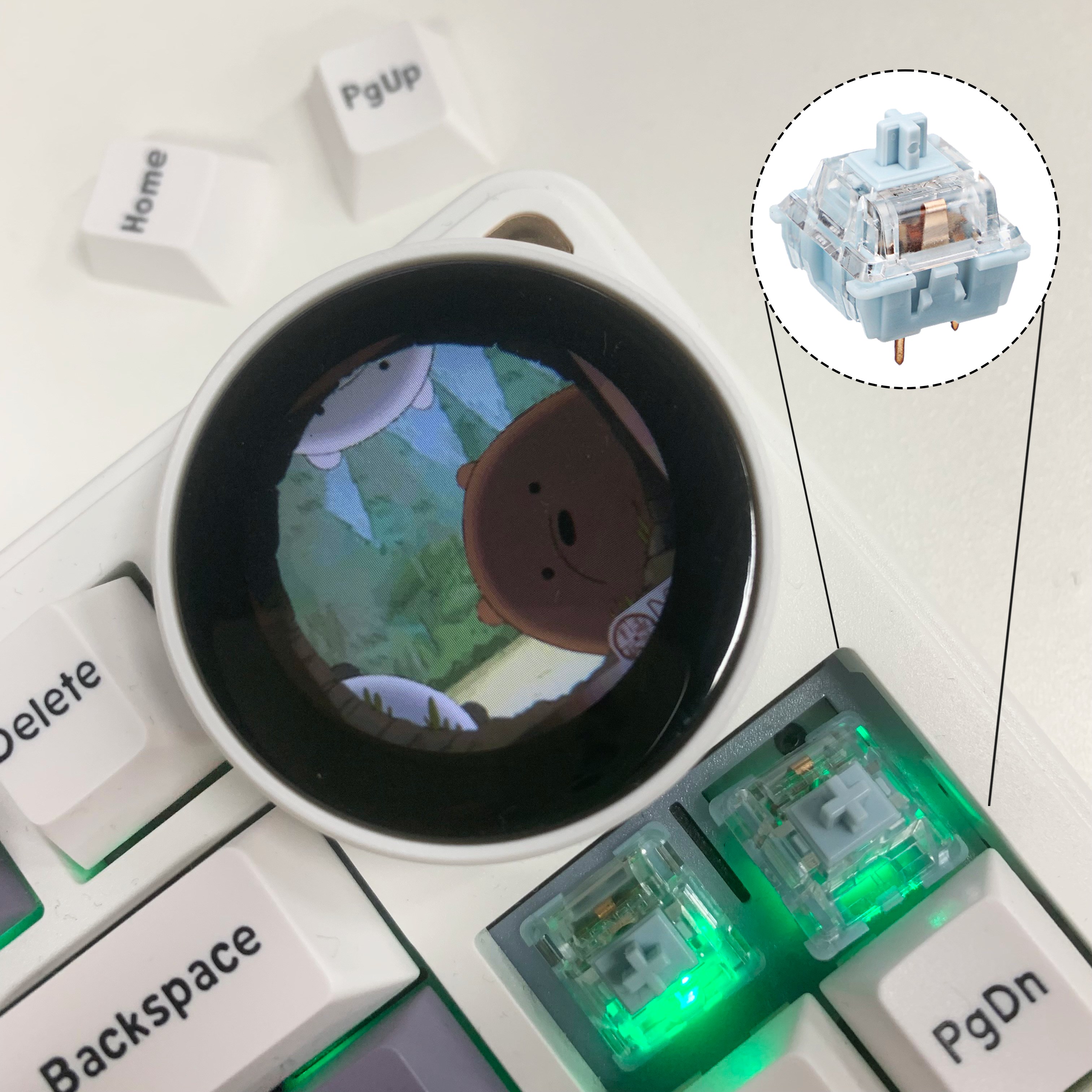 FEKER 100pcs Crescent White Switches 3pin Pre-lubed Tactile Switch for ...