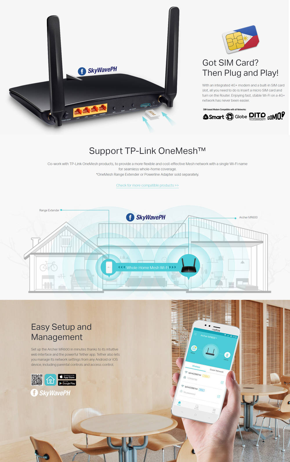 Archer MR600 4G+ Cat6-Class AC1200 Wireless Dual Band Gigabit Modem ...