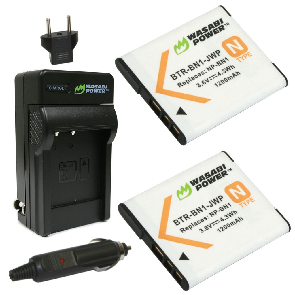 Wasabi Power (2-Pack) SONY NP-BN1 NPBN1 Battery and Charger for Select ...