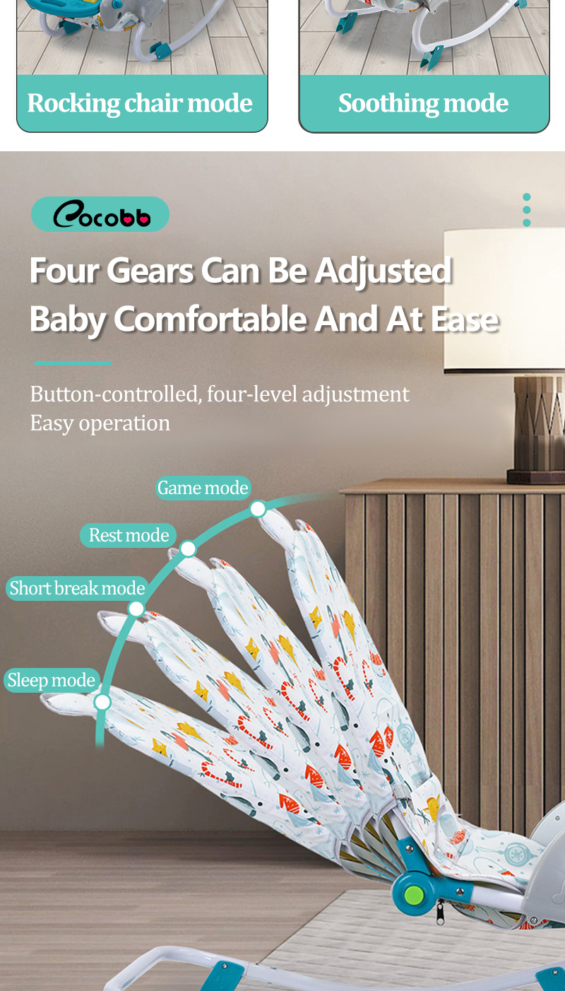 COCOBB Baby Rocking Chair Multifunctional Foldable Soft Newborn Safety ...