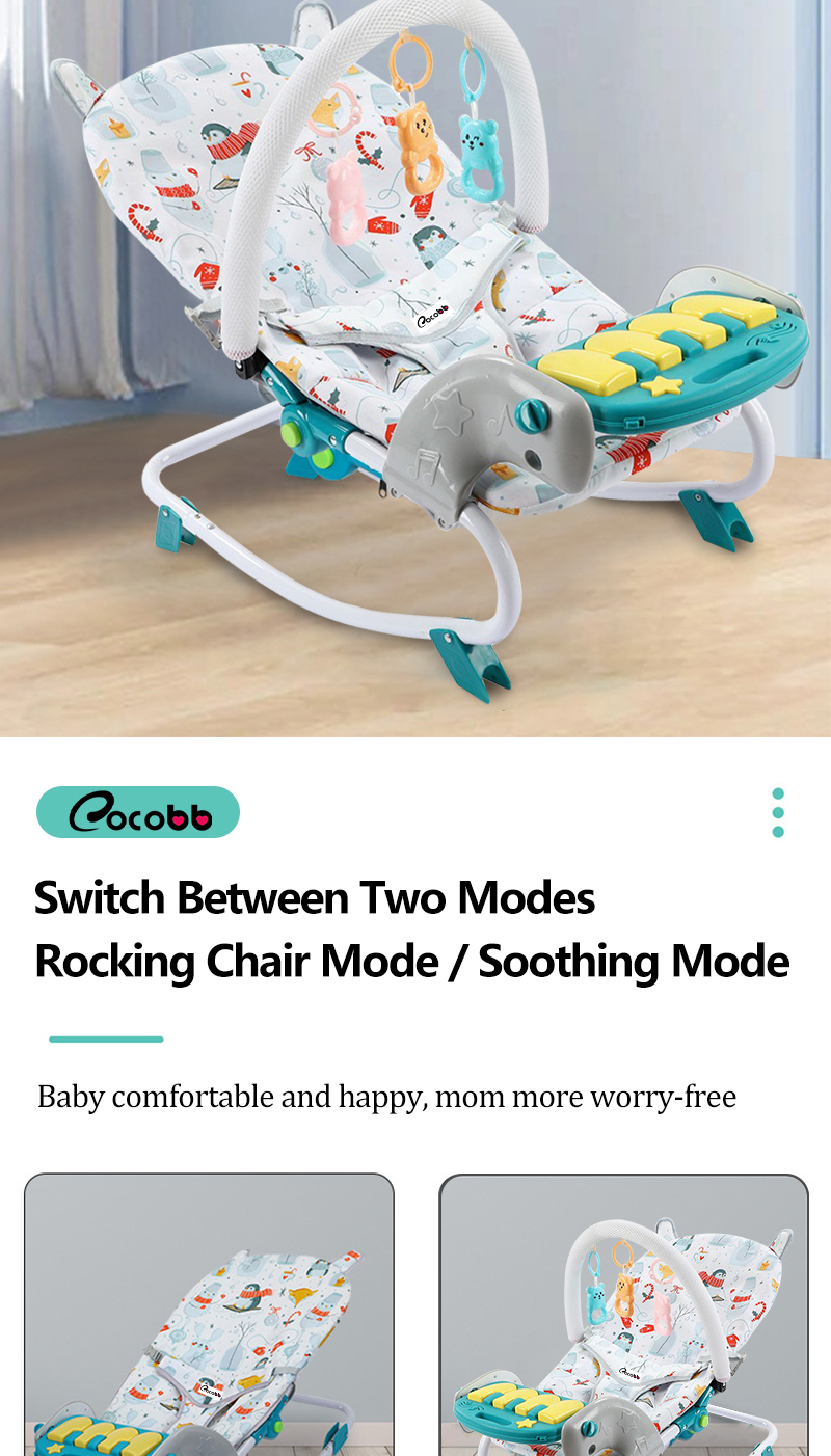 COCOBB Baby Rocking Chair Multifunctional Foldable Soft Newborn Safety ...