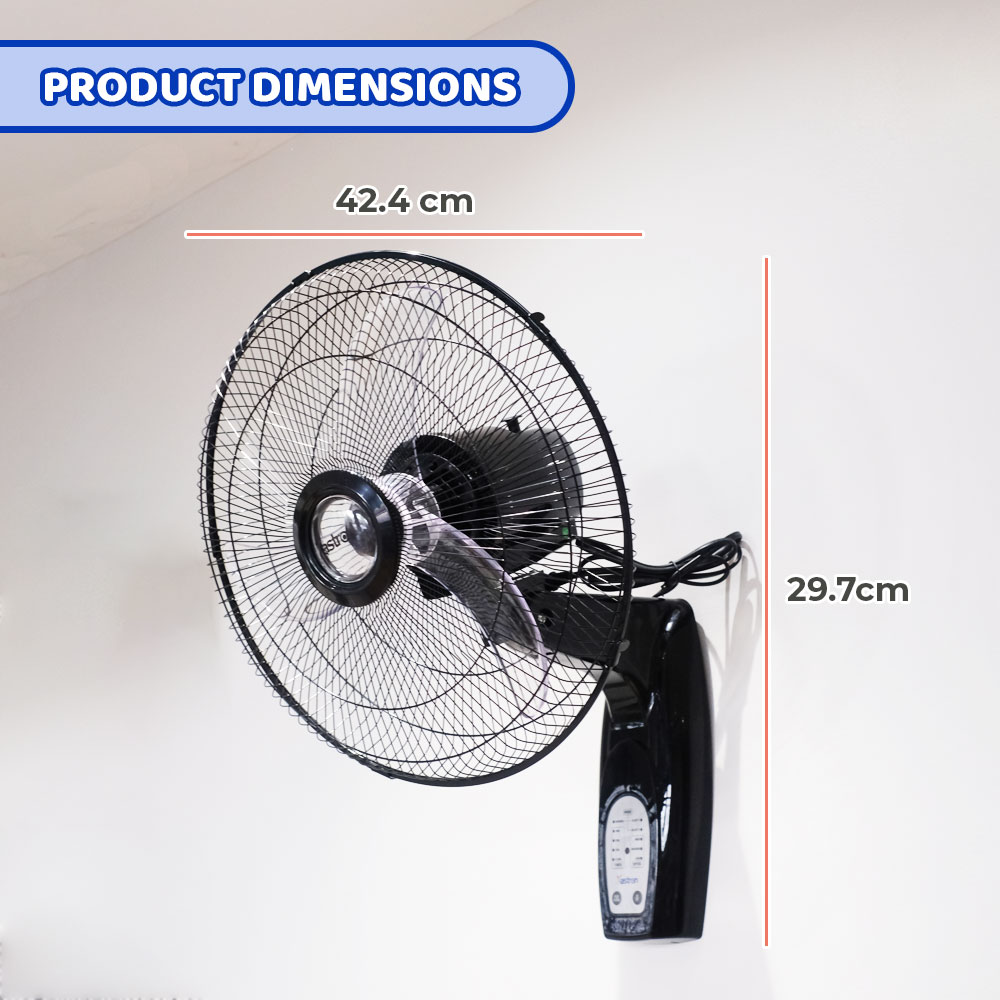 Astron REMOTEC1644 16" Electric Wall Fan - Black | Remote & Timer ...