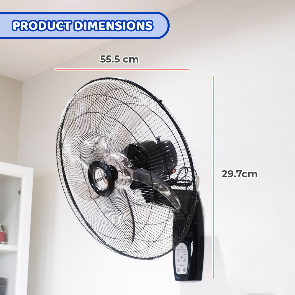 Astron REMOTEC2044 20" Electric Wall Fan - Black | Remote & Timer ...
