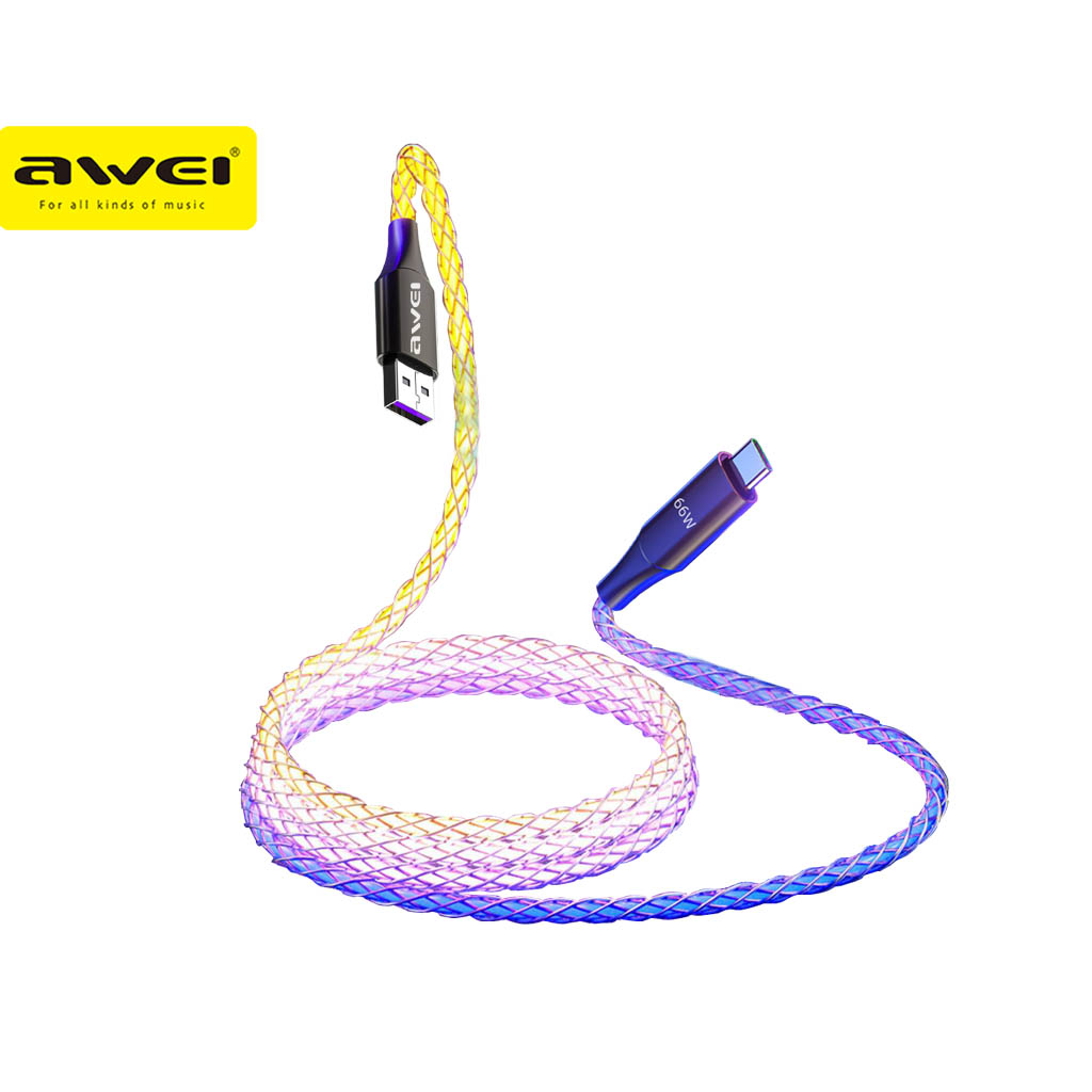Awei CL-127T 100cm 66W Fast Charging Type-C Quick Charge Data Sync ...