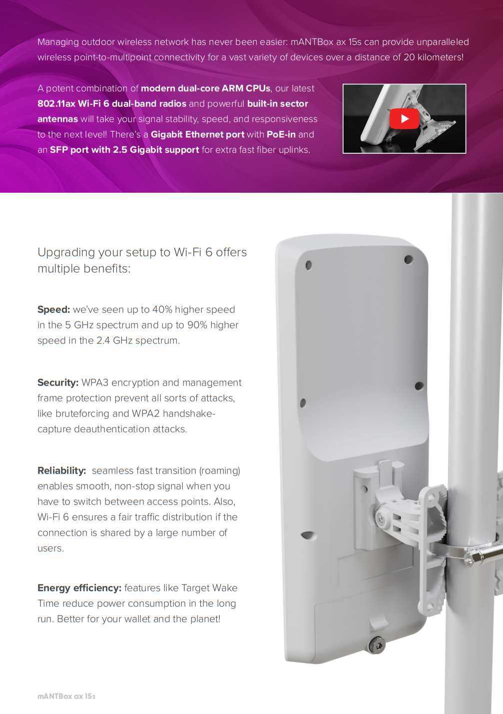 [NEW] MikroTik mANTBox ax 15s - Wi-Fi 6 Dual-band Base Station w/ 2 ...