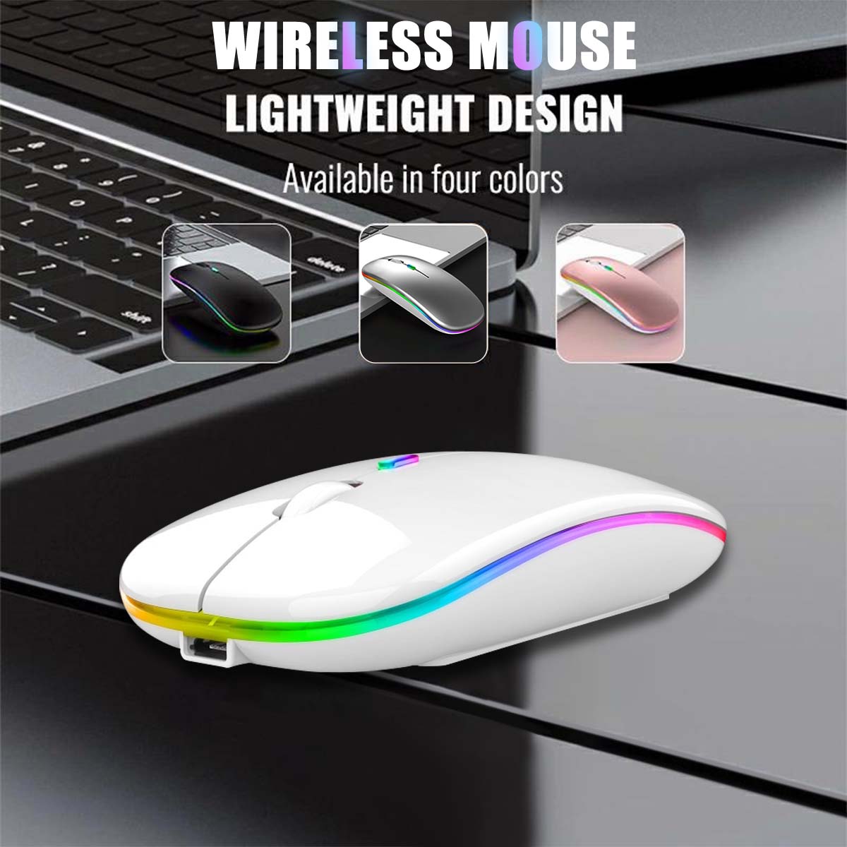 MKEPS Wireless Mouse Bluetooth Mouse With Adapter Work and study silent ...