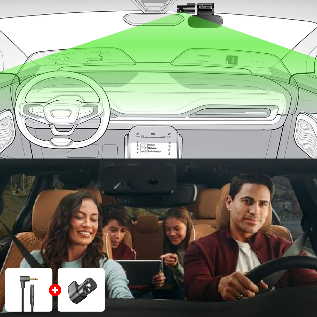 DDPAI Global Version Inside View Kit Short Cable for Rear Camera ...