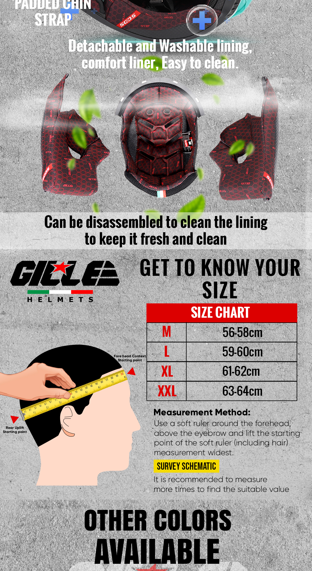 GILLE ASTRAL Plain Color Motorcycle Helmet Full Face Dual Visor With ...