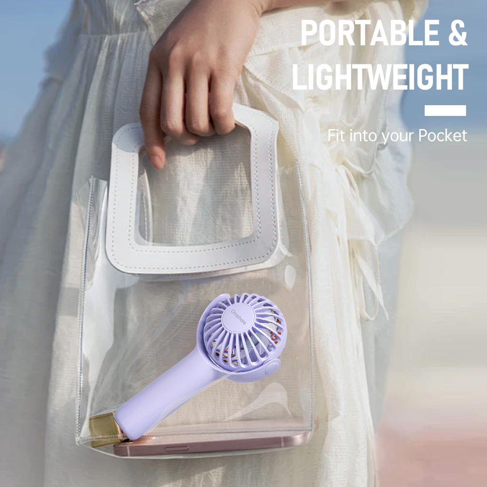 Orashare HF02Pro Mini Fan Rechargeable 1200mAh Battery 360° Rotatable ...