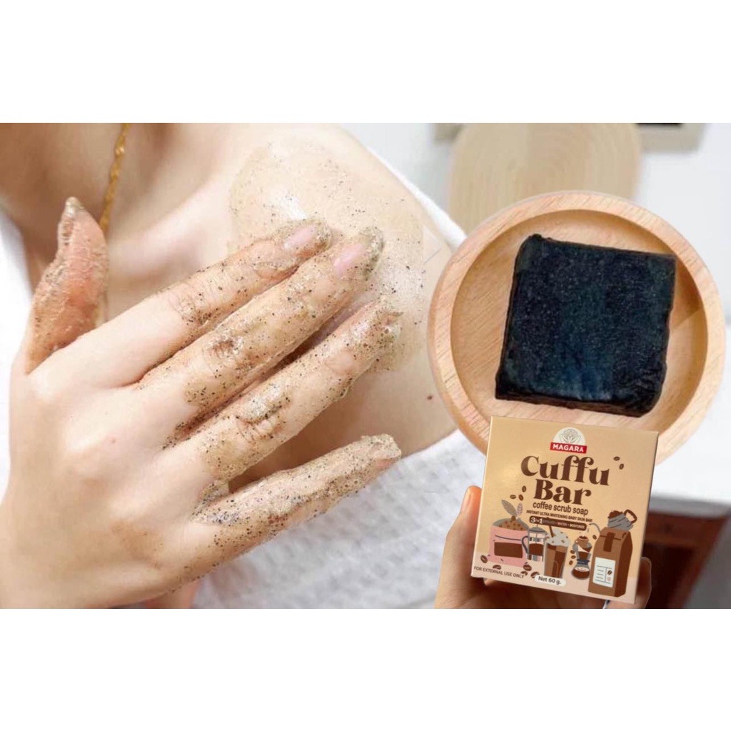 1PCS Cuffu Bar Soap 3 in 1 Cuffu Bar Coffee Scrub Soap by Magara Skin ...
