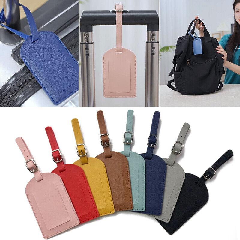 Luggage Tag Portable PU Leather Travel Airplane Check-in Travel ...