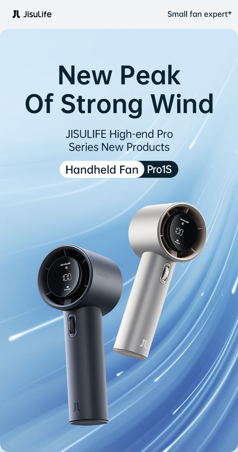 JISULIFE Handheld Fan Pro1 / Pro1S Rechargeable 100 Gear Wind Speed ...