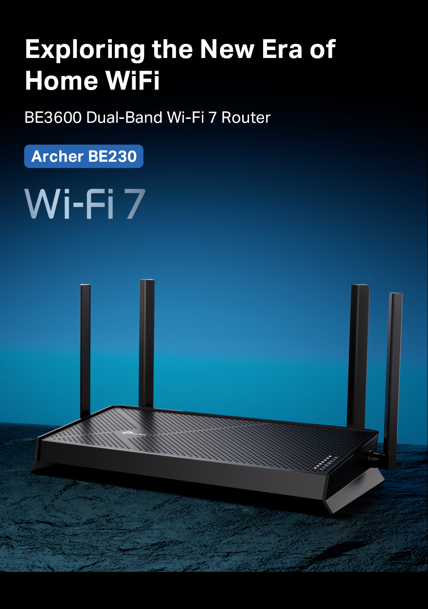 TP-Link | Archer BE230 | BE3600 | Dual-Band | Wi-Fi 7 | 2.5G | Multi-Gig Port | Router | Gaming ...
