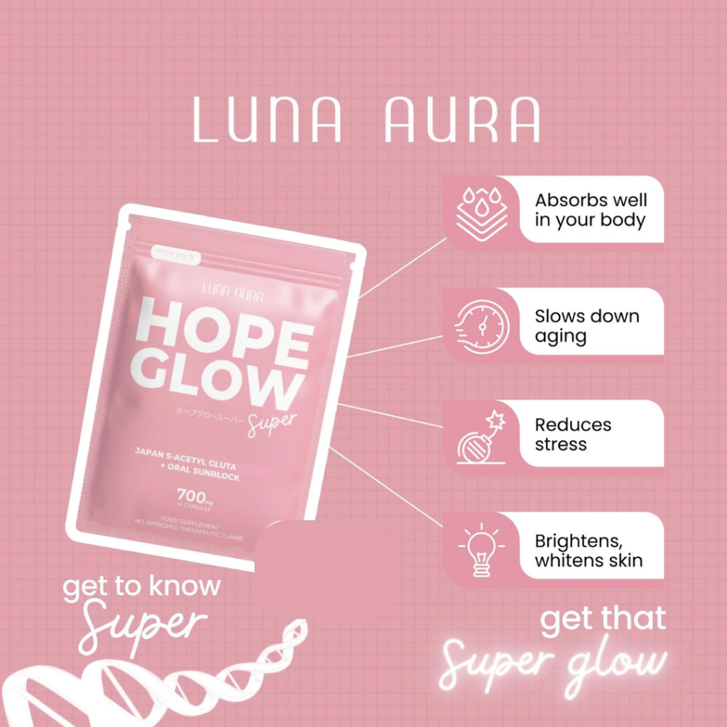 Luna Aura Hope Glow Classic 30 Capsules Whitening Capsules All Skin ...