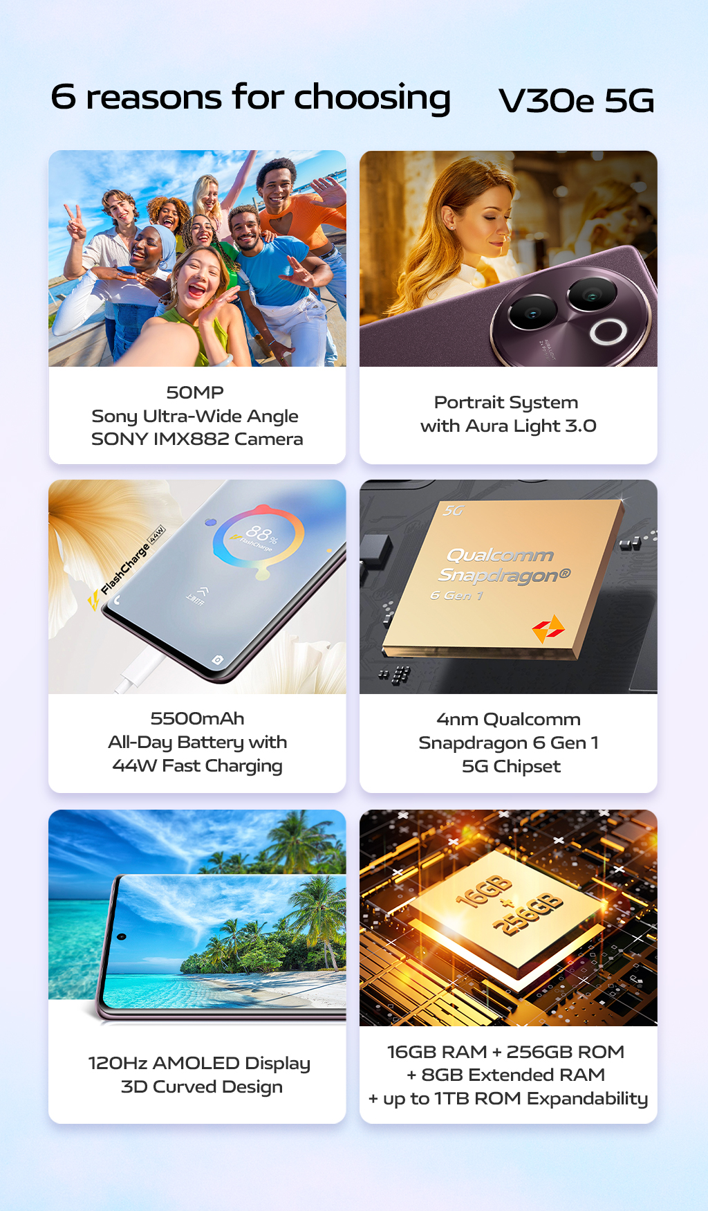 【SALE】 vivo V30e 5G | Flagship SONY IMX882 Camera | 8GB+8GB RAM & 256GB ...