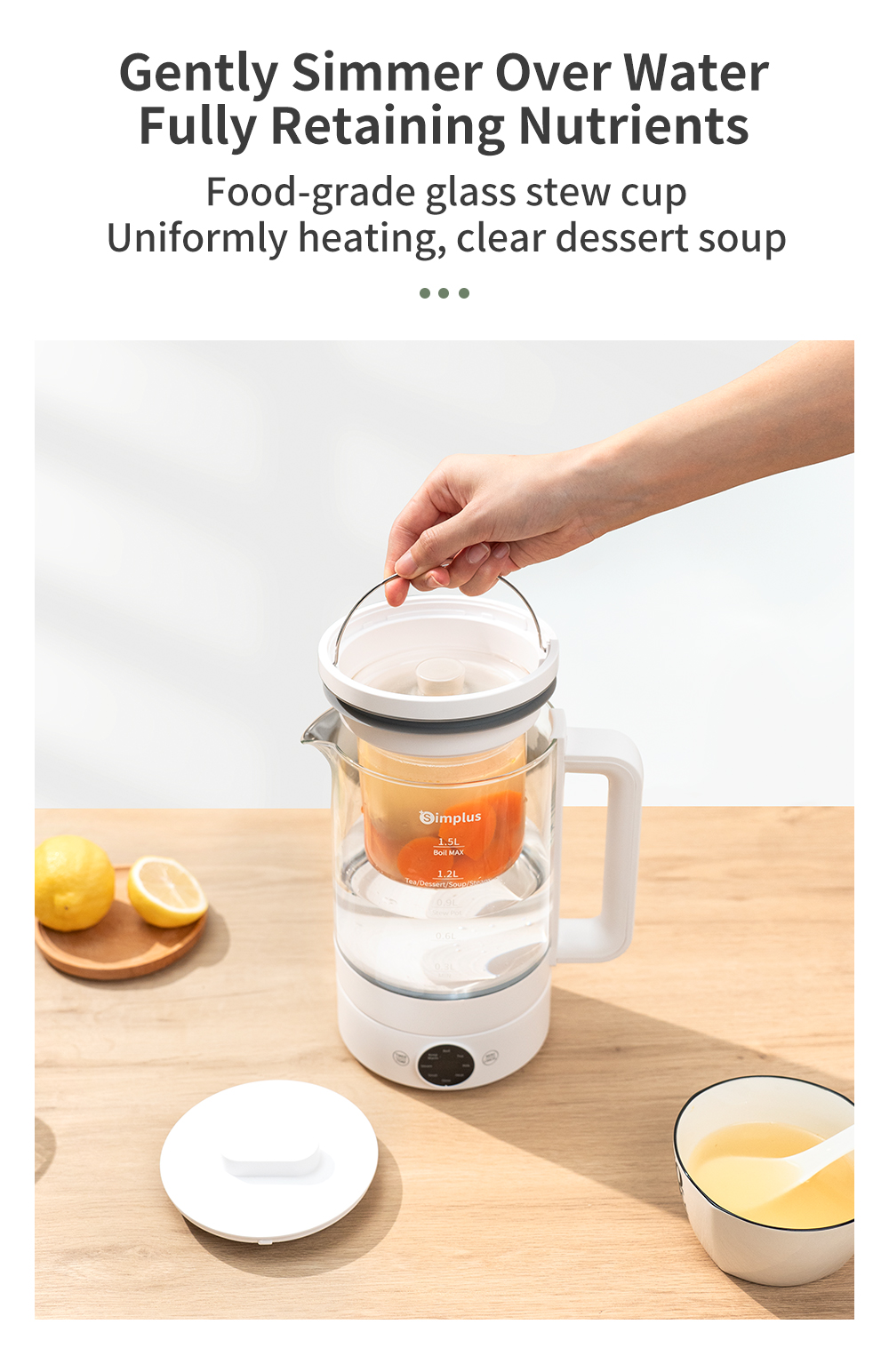 Simplus Health Pot Electric Water Kettle 1.5L (Portable Multi Cooker Tea) | Shopee Philippines