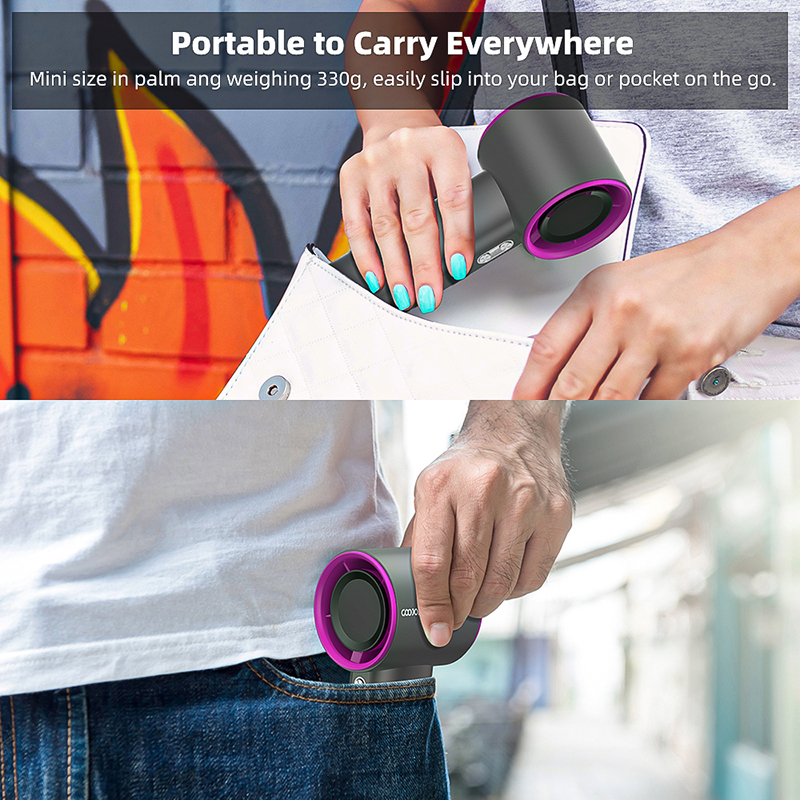 GOOJODOQ Mini Fan Rechargeable 4000 mAh Turbo Electric Jet Handheld ...