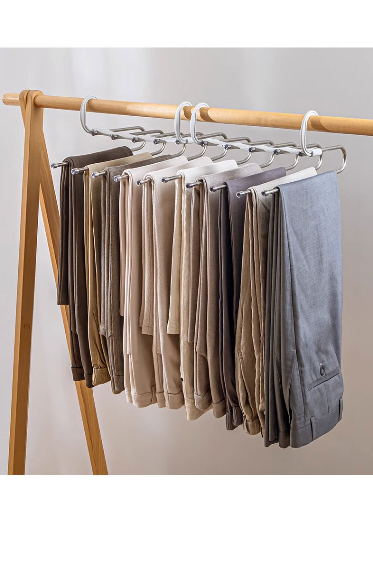 Suez 5 Layer Pull-out Pants Hanger Organizer Jeans Trousers Storage ...