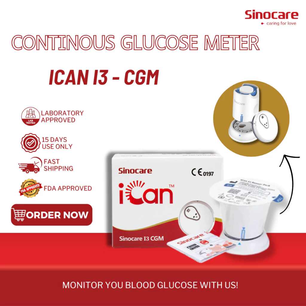 Sinocare iCan Continuous Glucose Monitoring (CGM) System Glucometer for Blood Glucose Monitoring ...