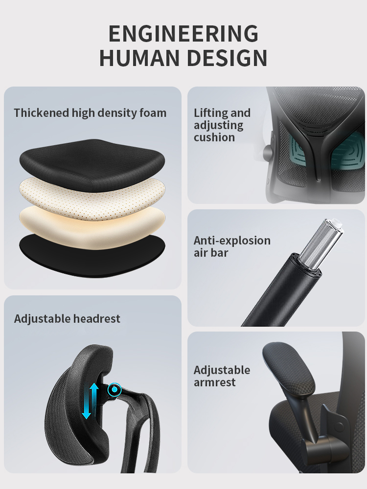 Office Chair Ergonomics Chair ventilation Mesh Computer Office Chair ...