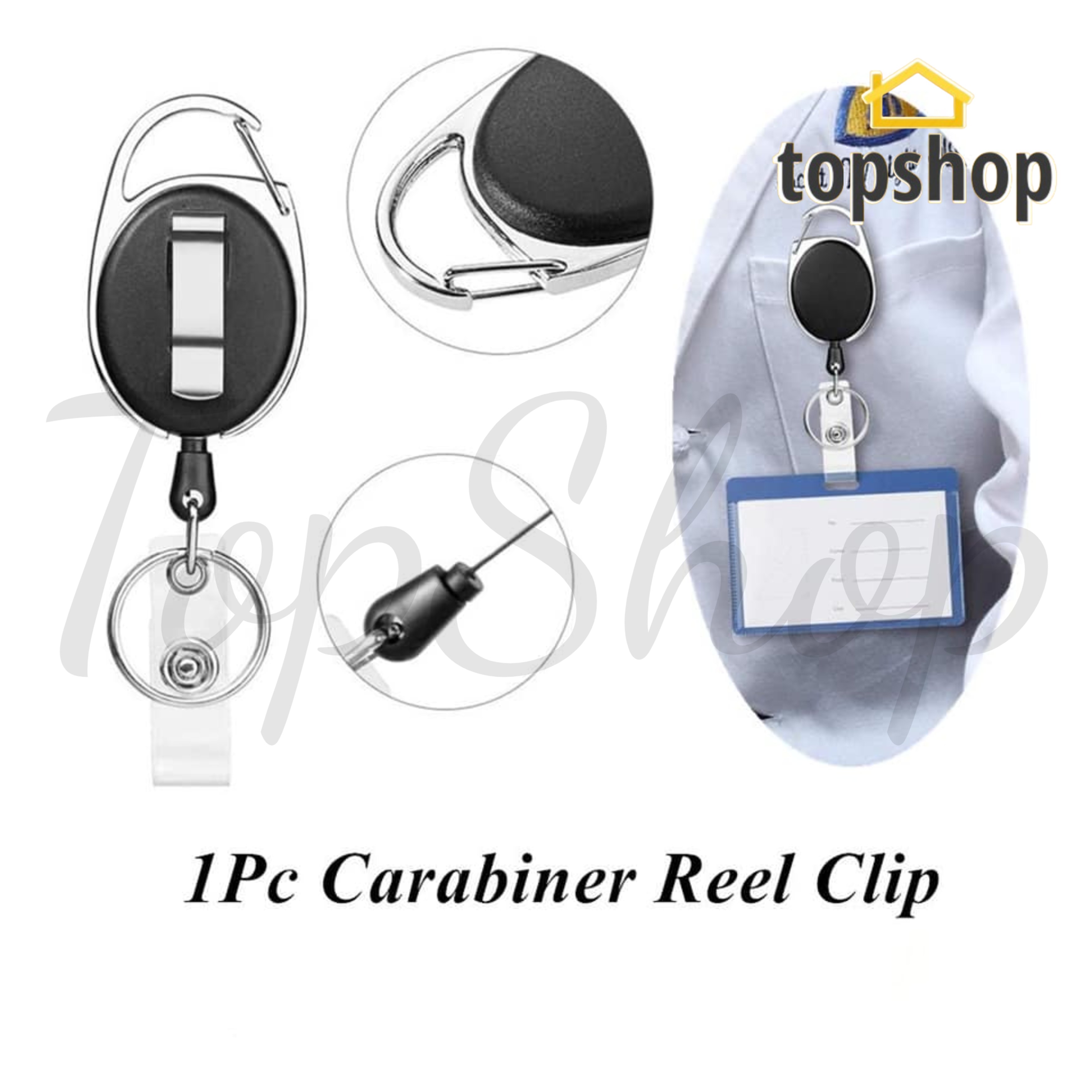 TOPSHOP 1pc Retractable ID Holder Clip Lanyard Telescopic Burglar Key ...