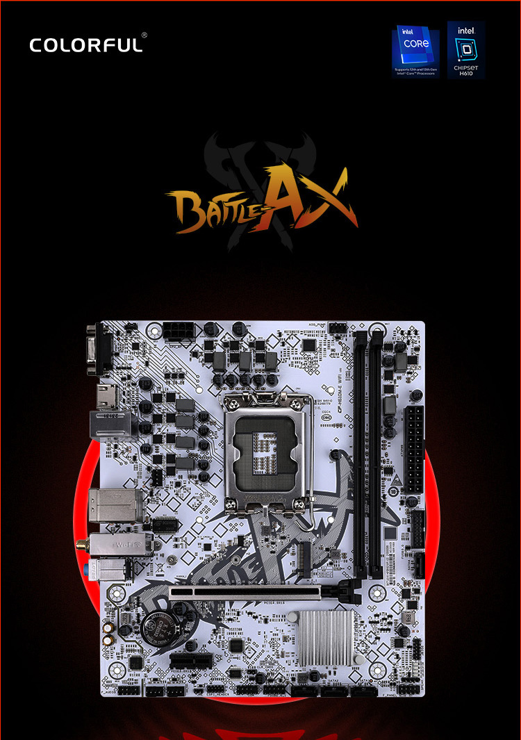 Colorful BATTLE-AX H610M-E WIFI V20 Motherboard - Intel H610 (LGA 1700 ...
