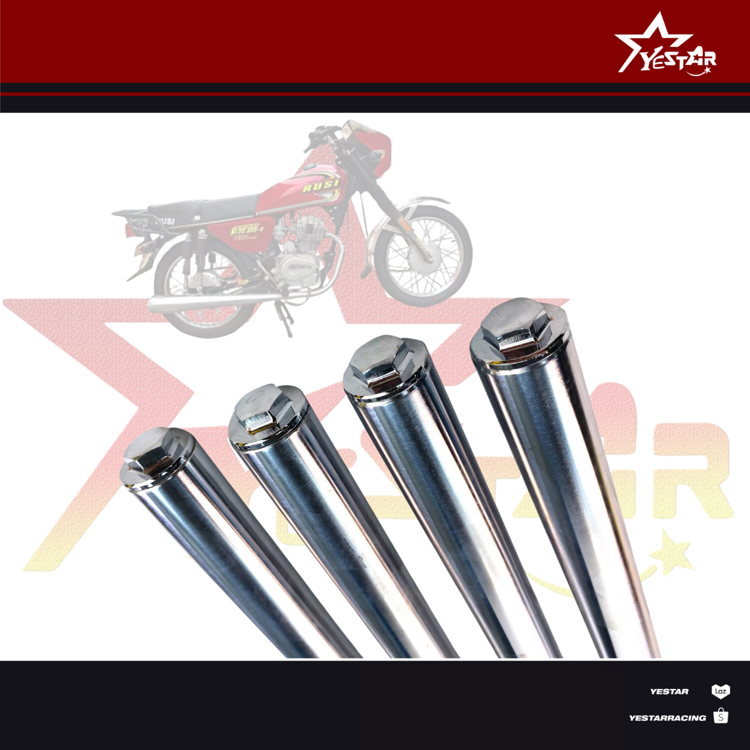 Yestar 1 PAIR Stock Front Shock Rusi 150 and Rusi TC 150 Ordinary ...