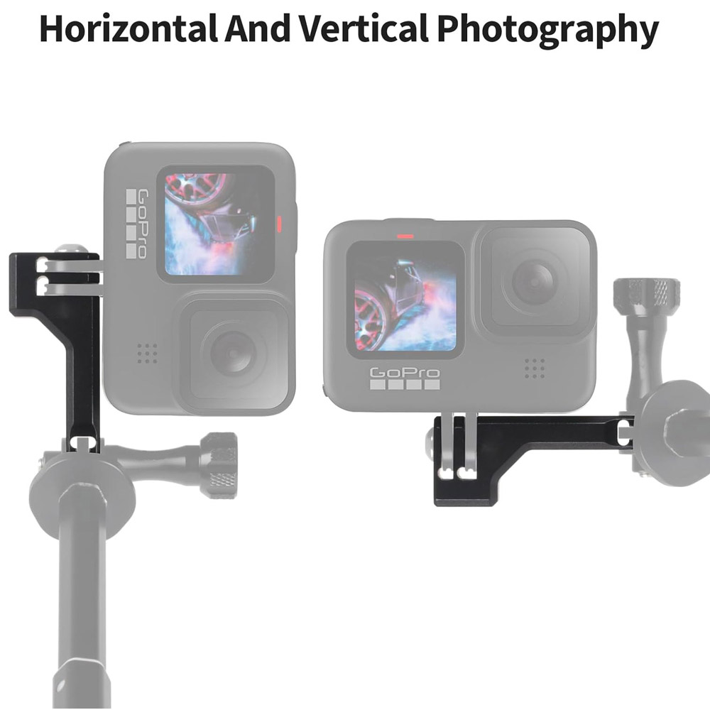 TELESIN Vertical Aluminum Extension Elbow Mount for Action Cameras ...