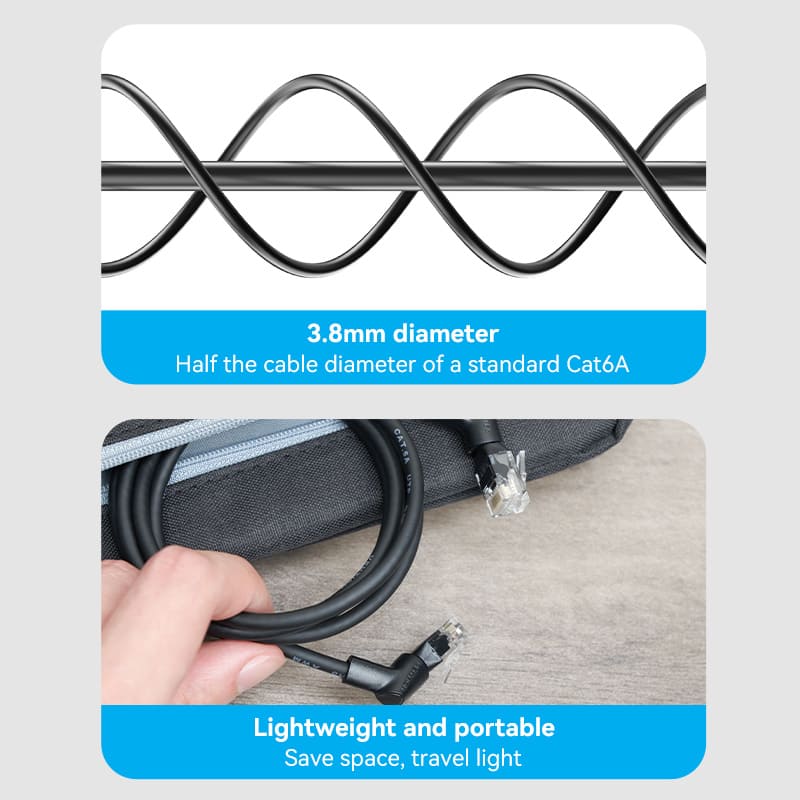 Vention Cat6A UTP 10Gbps High-Speed Ethernet Patch Cable with Right ...