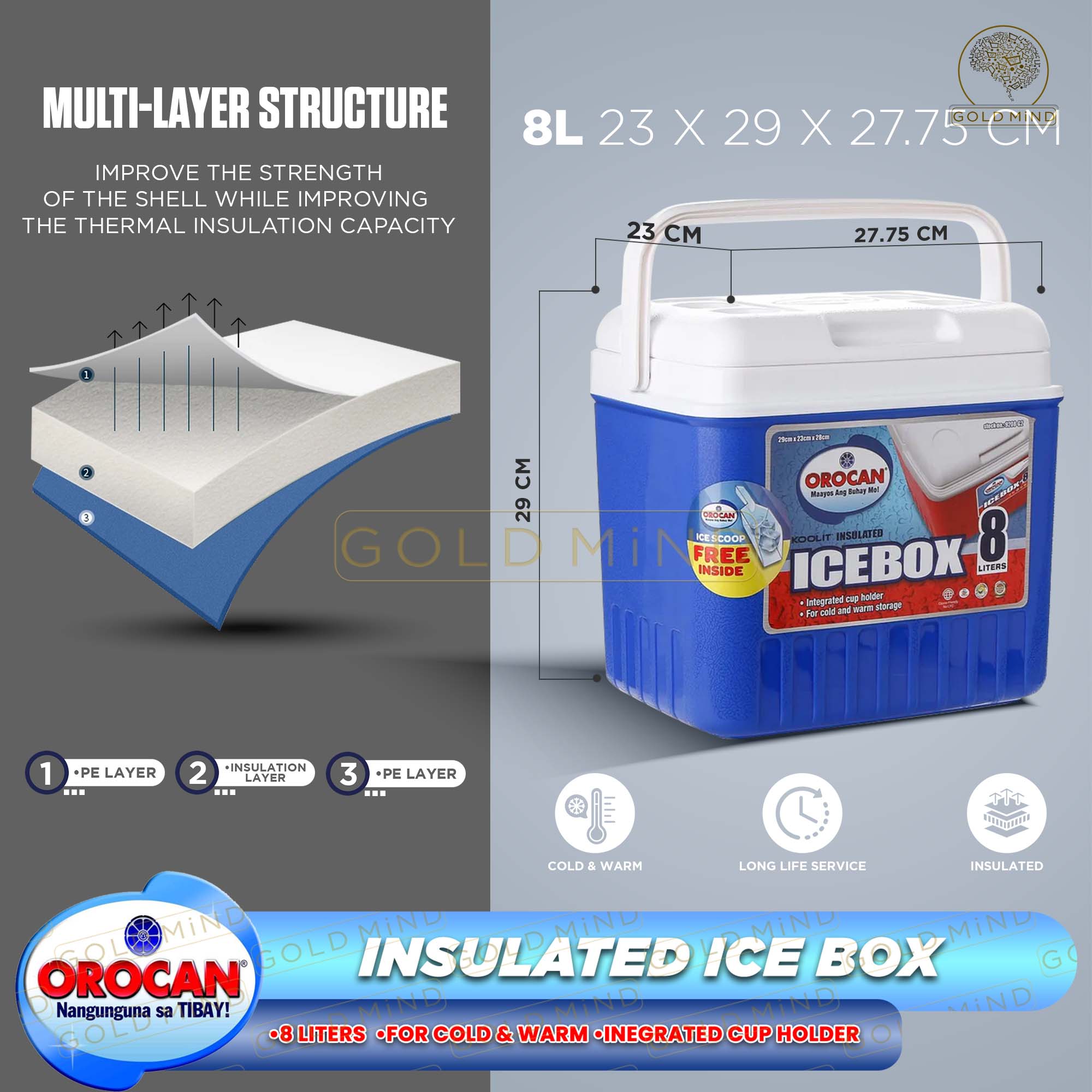 Orocan Icebox 8 & 5 Liters Insulated Ice Box | Shopee Philippines