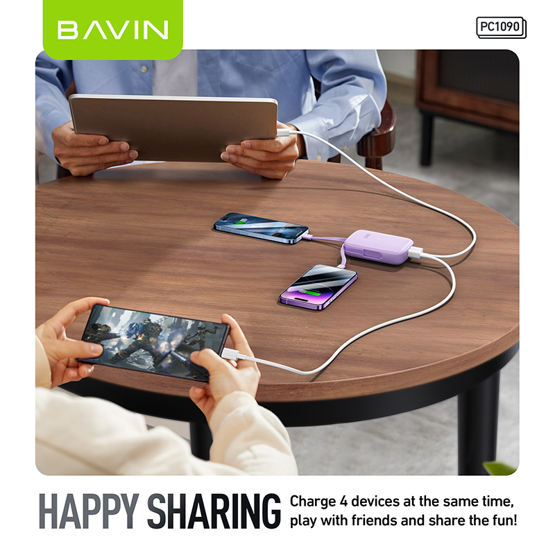 BAVIN PC1090 10000mAh Mini Powerbank 22.5W USB + 20W USB-C In & Out w/ Bidirectional Charging ...