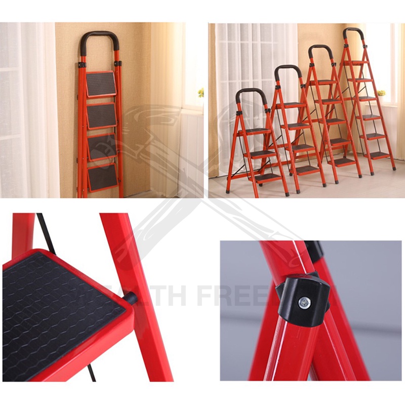 3/4/5/6/7 Step ladder Aluminum ladder Foldable Household heavy duty ...