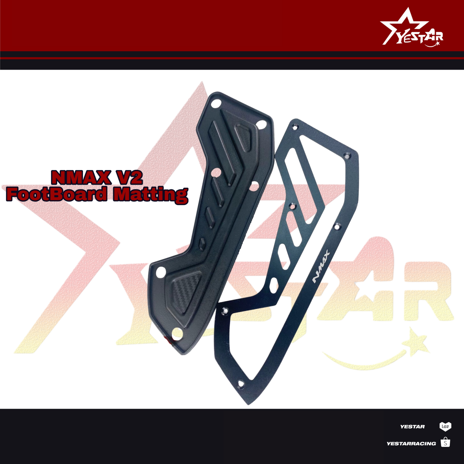 YestarRacing Yamaha NMAX V2 Footboard Matting ALLOY Complete Set ...