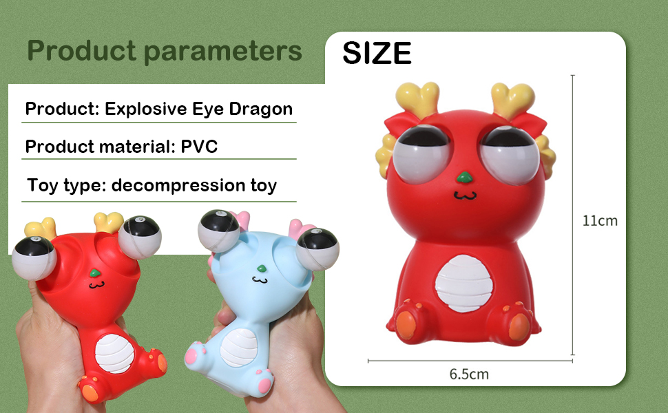 Dragon Popping Toy Pop Out Eyes Squeezing Decompression Funny Toy ...