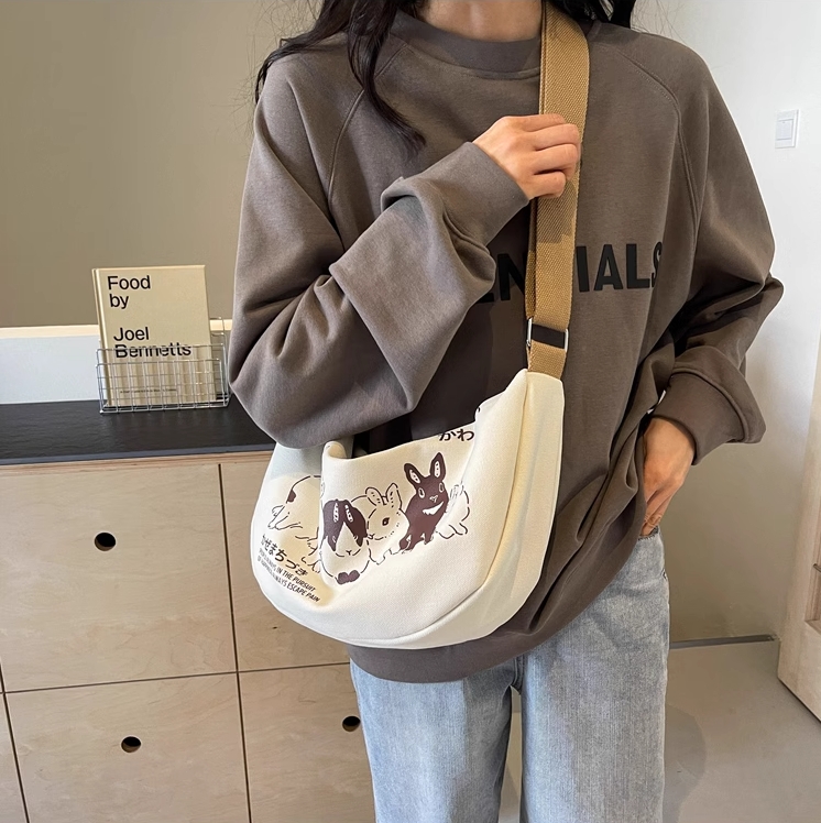 Japanese Cartoon canvas Dumpling Bag For Women large fashion cross body ...