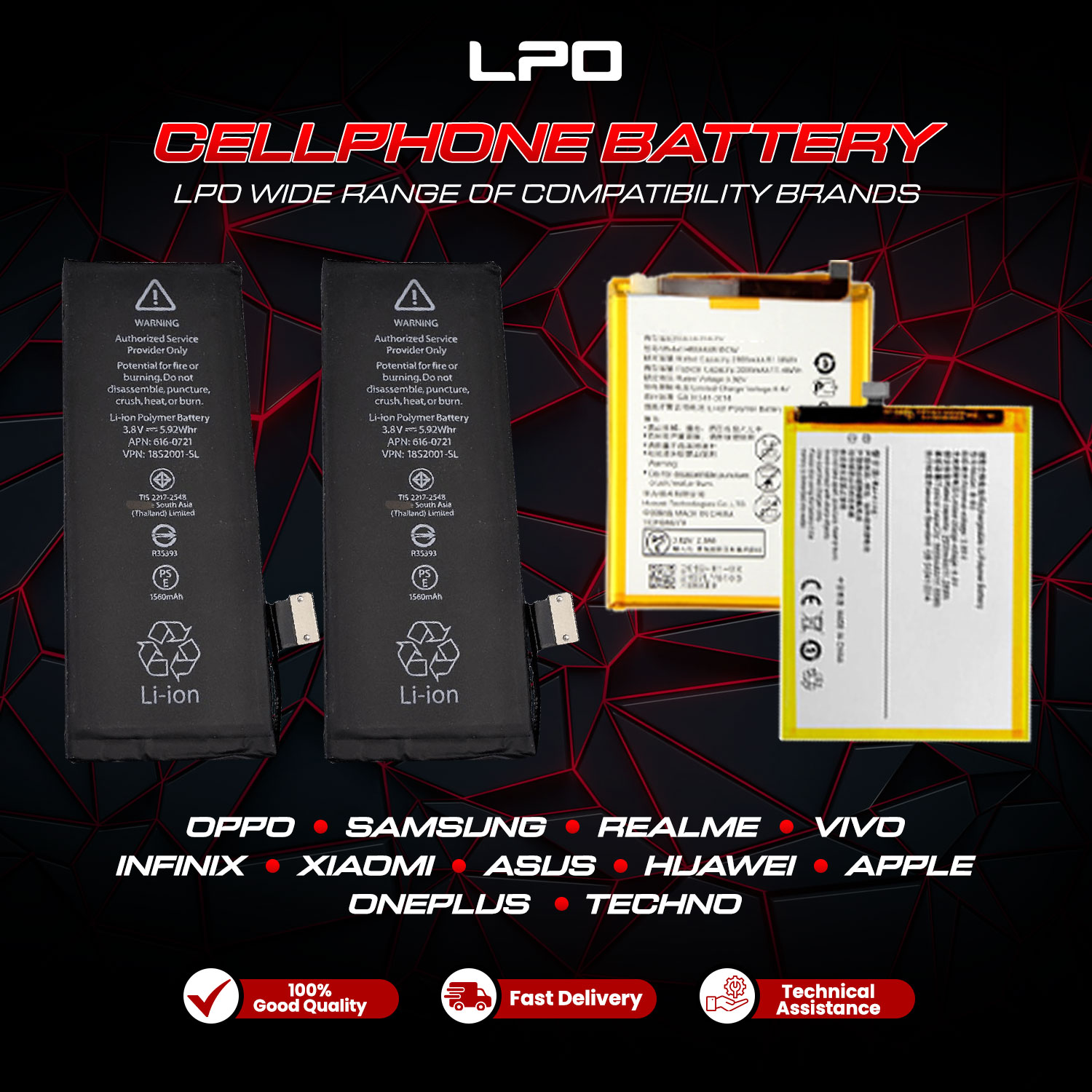 LPO Cellphone Battery B-N8 3.8V 15.48Wh 4000mAh Compatible With Vivo ...
