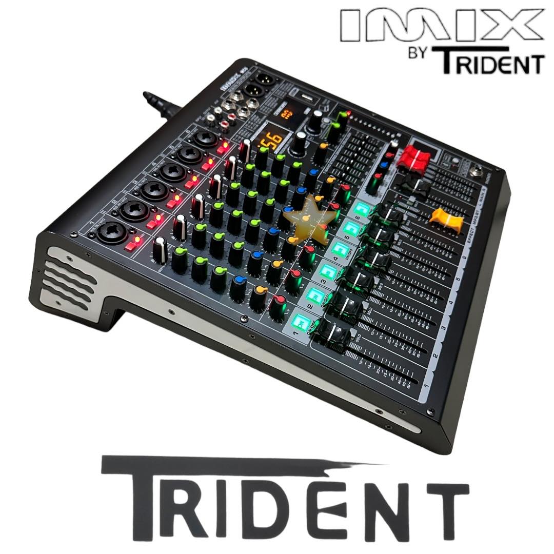 IMIX By Trident Audio Mixer MC Curve Series with 2AUX USB BT EQ ...