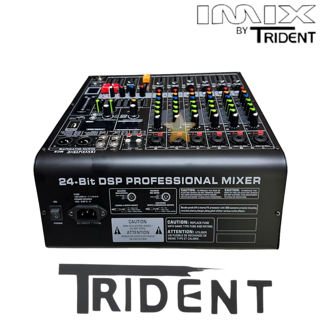 IMIX By Trident Audio Mixer MC Curve Series with 2AUX USB BT EQ ...