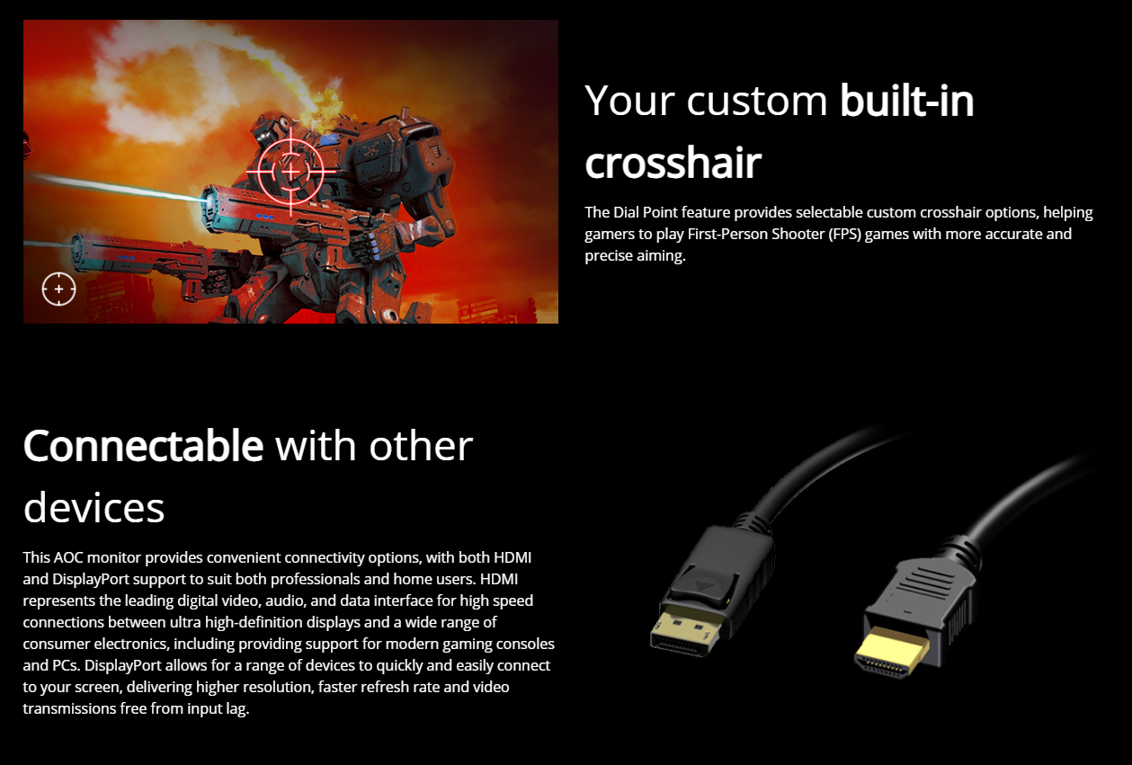 Itw | AOC Gaming Monitor 24G4E 23.8" (1920 x 1080) / 180Hz / IPS / 0 ...