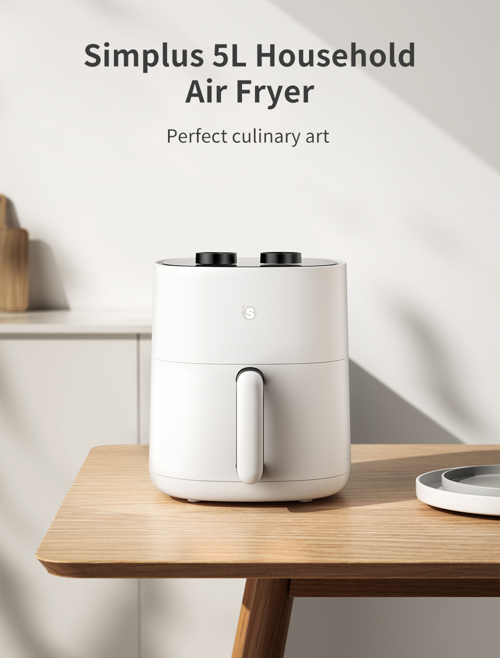 Simplus Air Fryer 5L Multi-functional Air Fryer Oil Free Non Stick Dual Knob Gen-S N1 | Shopee ...