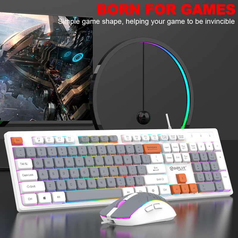 Inplay STX380 RGB Keyboard and Mouse Set With Rainbow RGB Light Combo ...