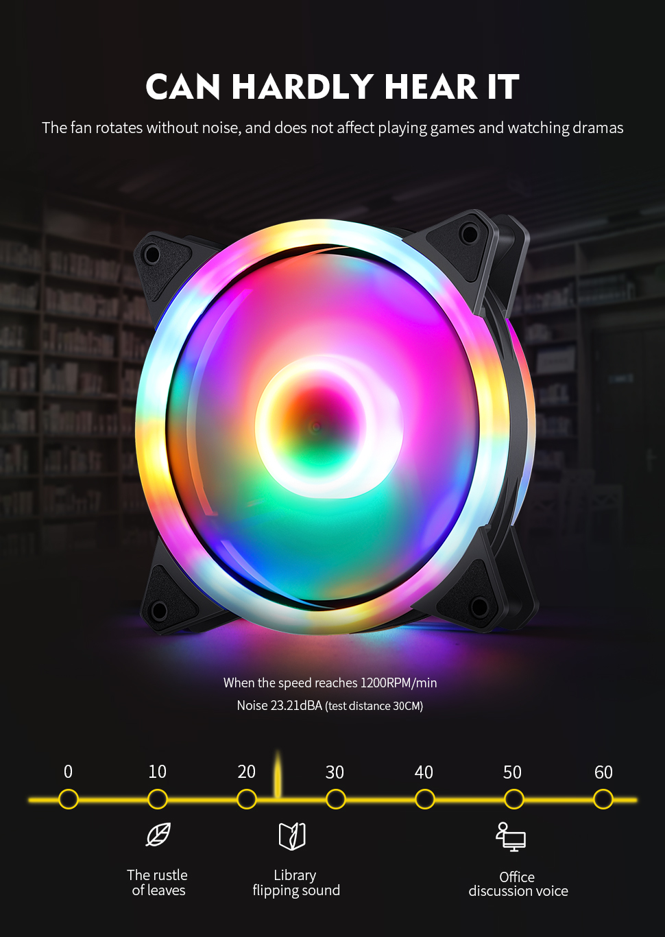 Inplay M10 Rainbow RGB 120mm Led Case Fan Cooling For Pc/Computer ...