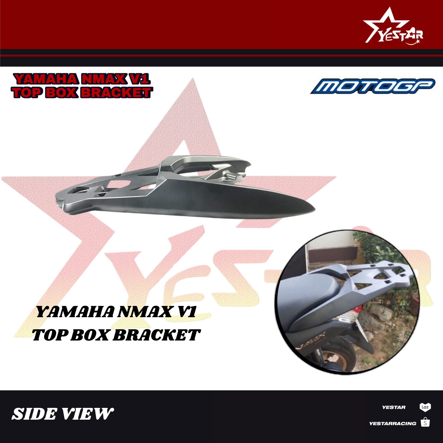 Yamaha Nmax v1 2018 And ER 150 n 2 Holes Bracket Top Box Moto Box Grab ...