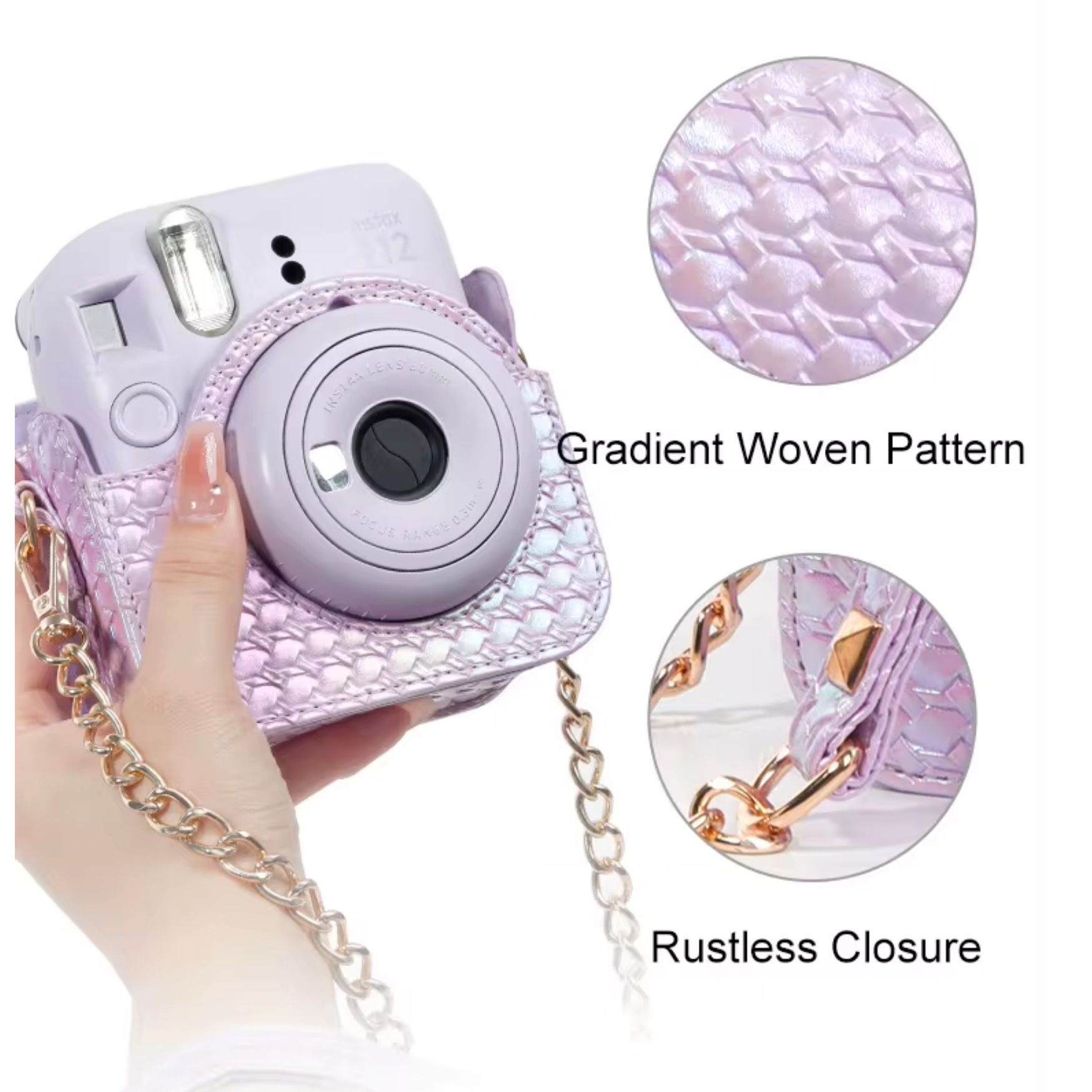 Pikxi Metallic Weave Pattern Photo Album & Case for FUJIFILM Instax ...