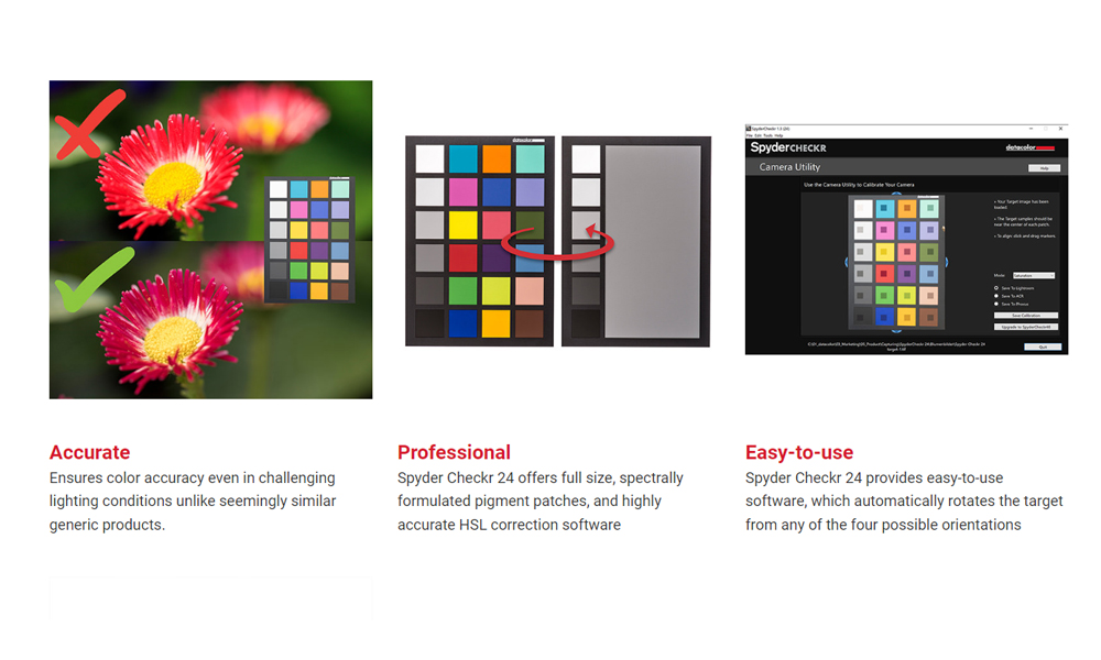 Datacolor Spyder Checkr 24 2-Sided Color Chart & Calibration Tool for ...