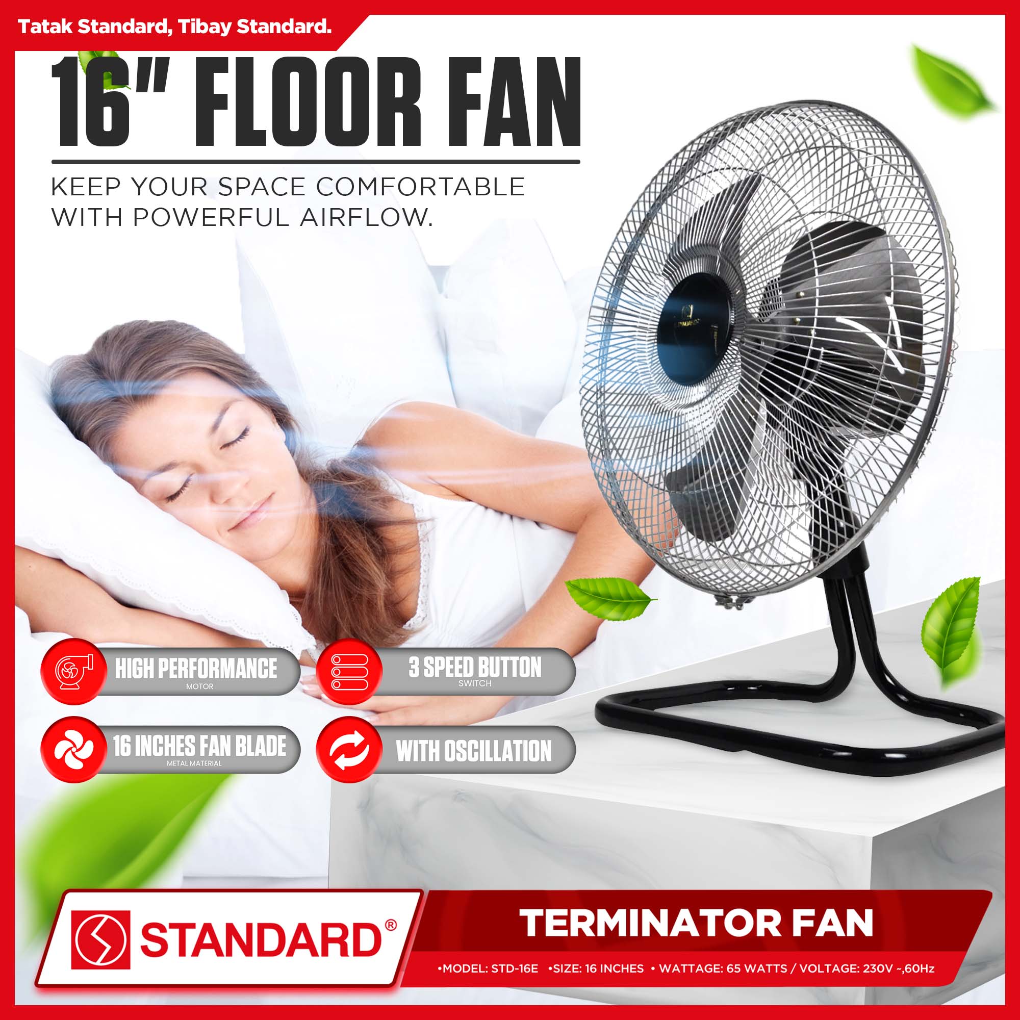 Standard Terminator Fan 16" STD16E Metal blade | Shopee Philippines