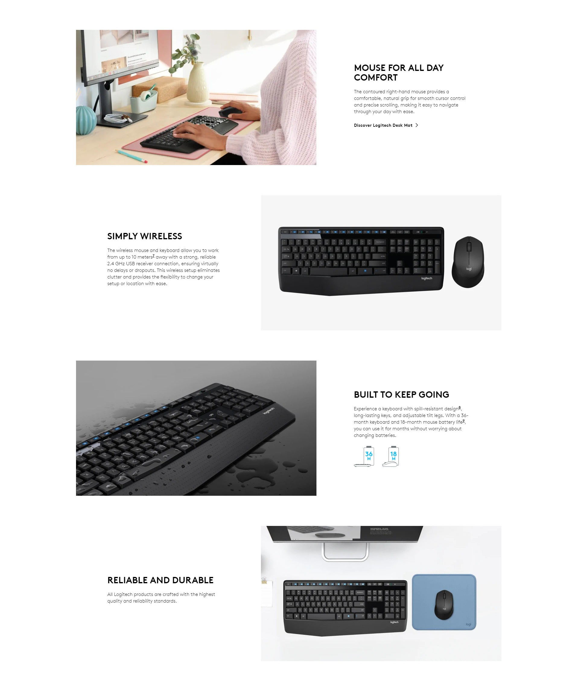 Logitech MK345 Refresh Comfort Wireless Keyboard and Mouse Combo Pack ...