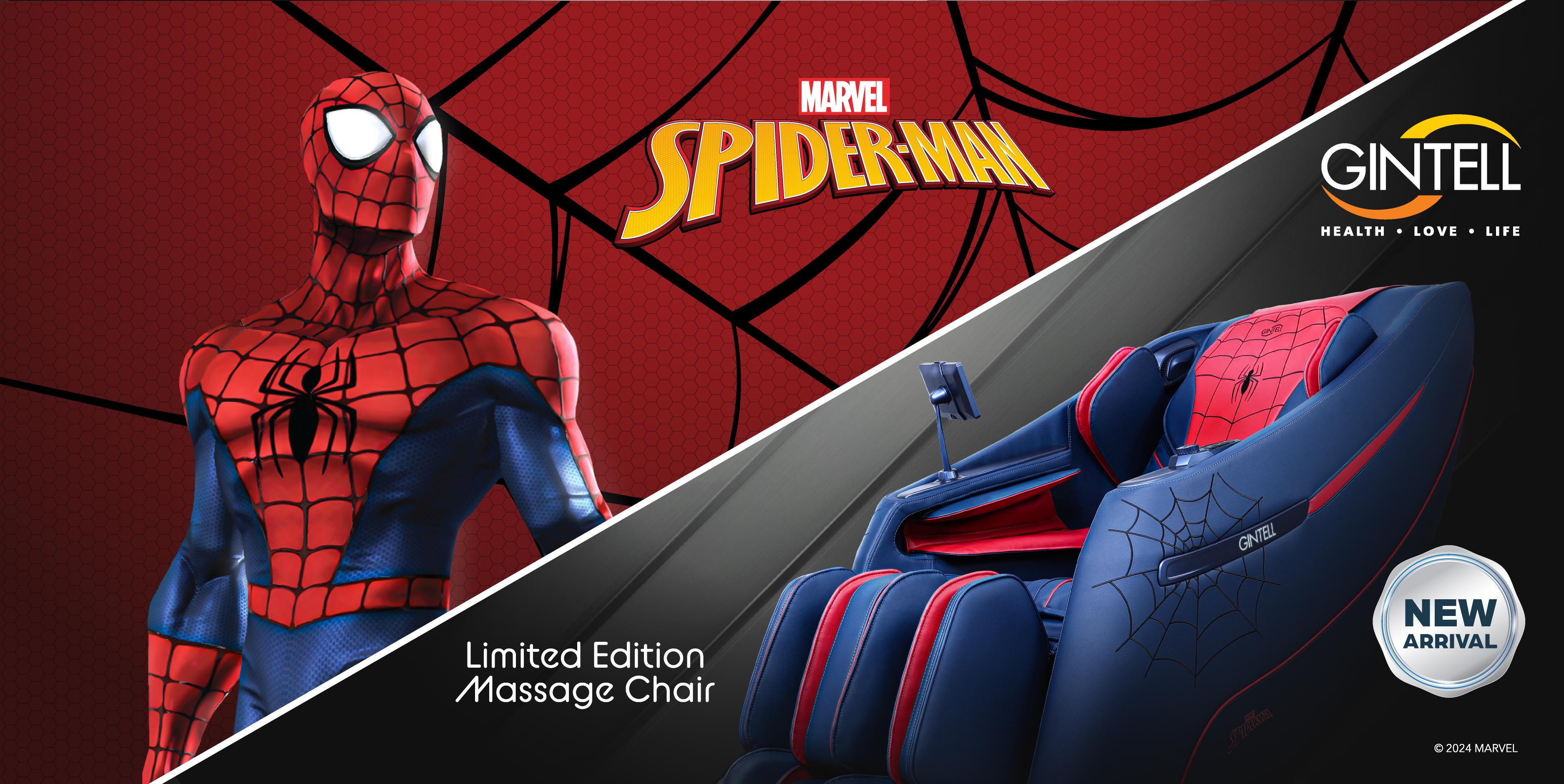 [LIMITED EDITION | ALL NEW] GINTELL Spider-Man Massage Chair - 154cm (L ...