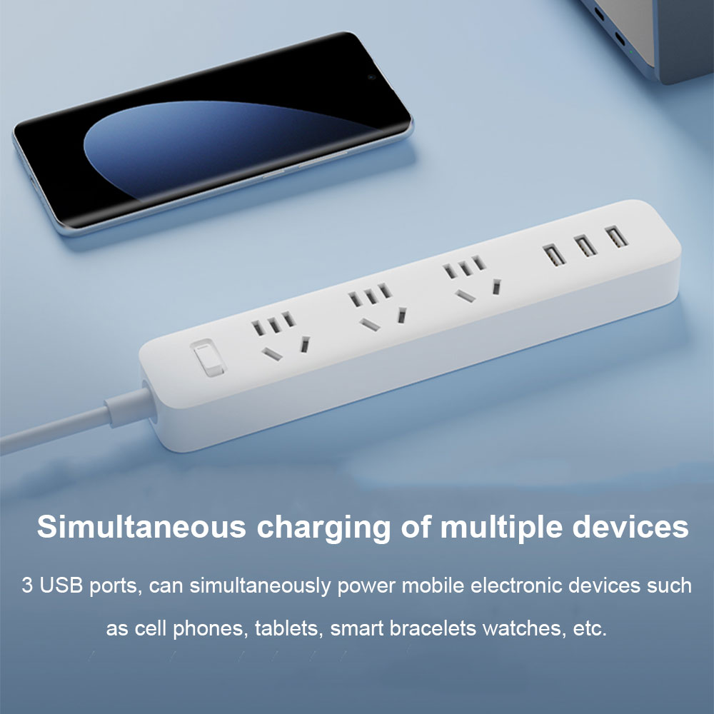 Xiaomi Mijia Power Strip 3 USB Ports 5V2A Smart Fast Charging Standard ...