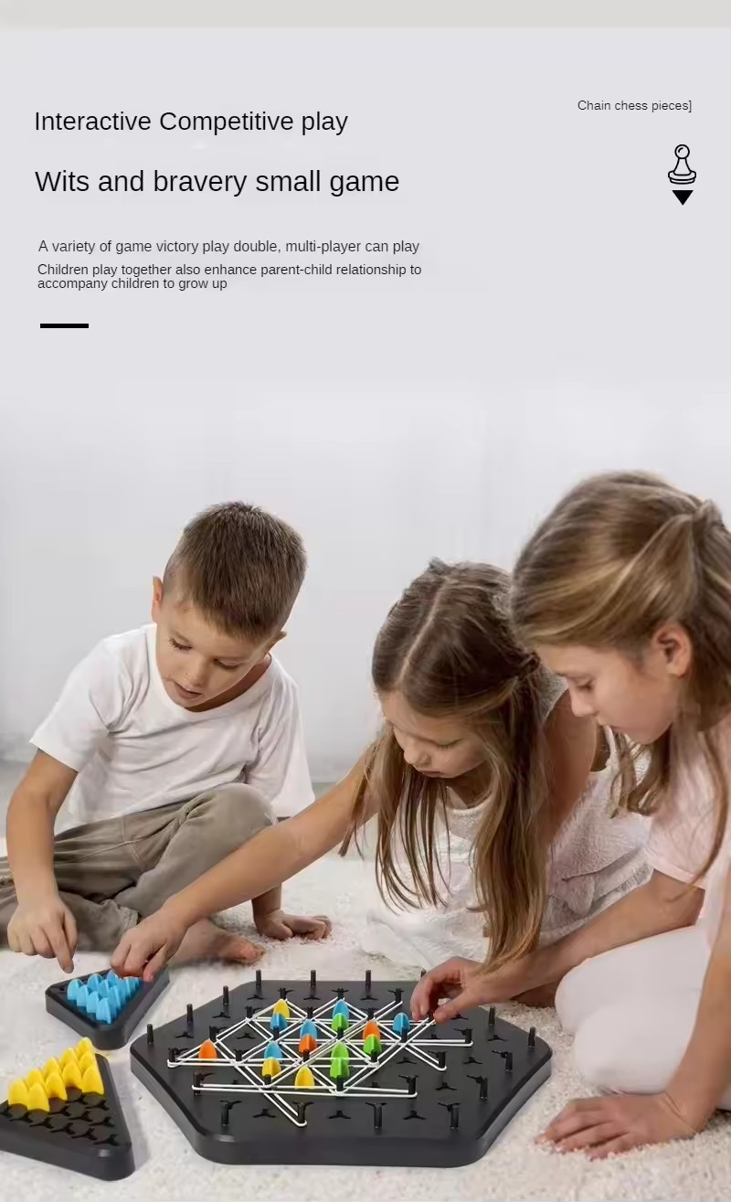 Classic Puzzle Board Game Chain Triangle Multiplayer Rubber Band Chess ...